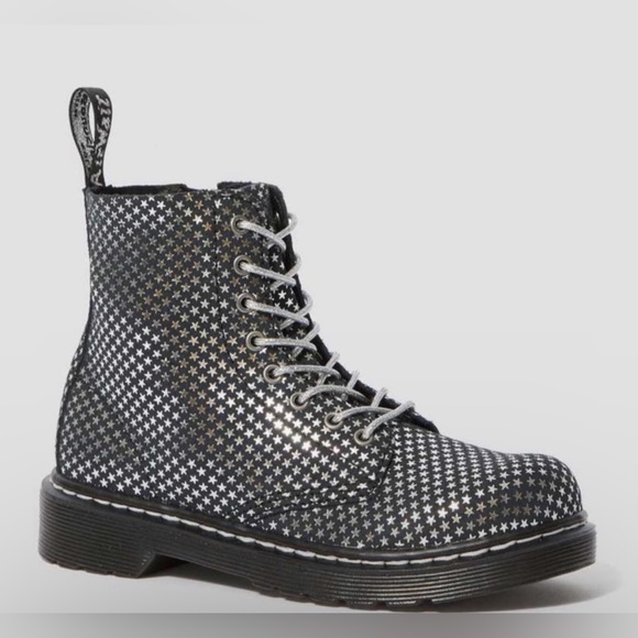 Dr. Martens | Shoes | Drmartens Metallic Silver Star Boots | Poshmark